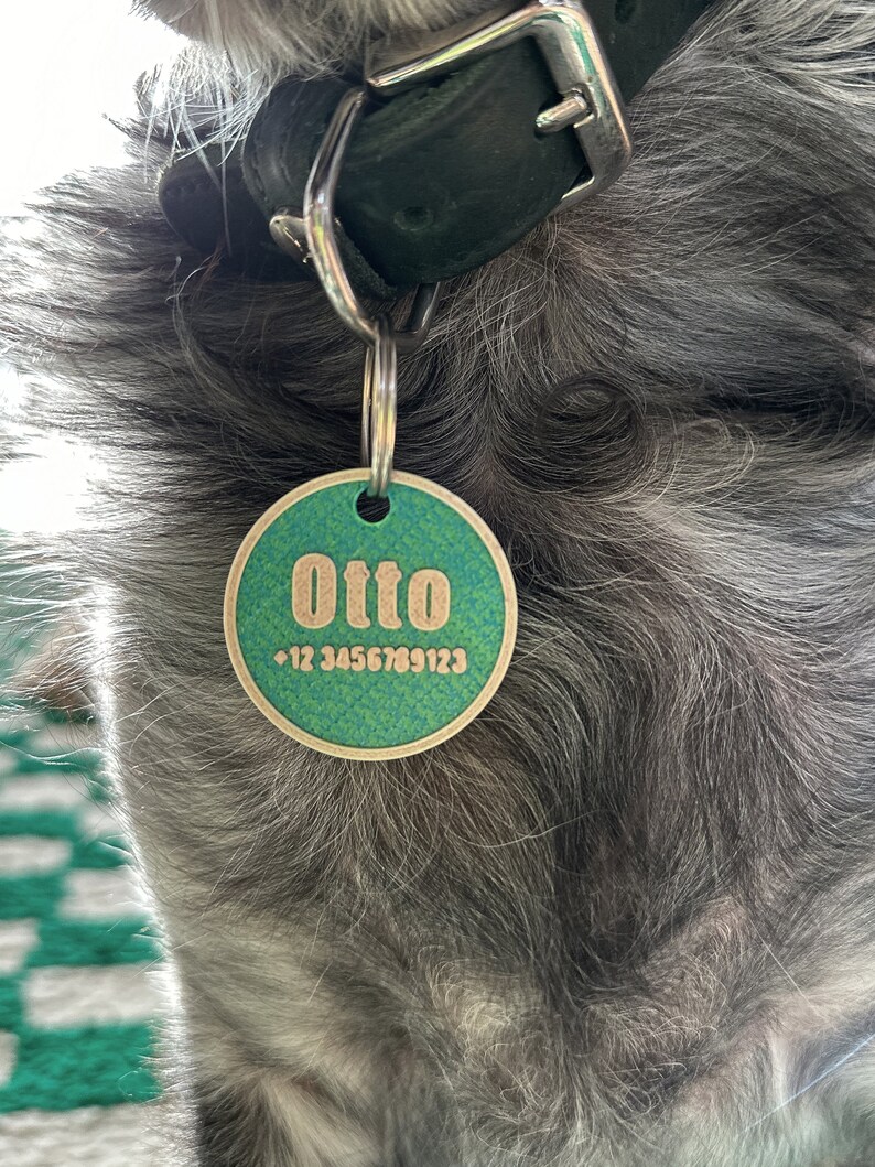 Minimalistic Name Tag 3D Printed Customizable Dog Tag With Telephone ...