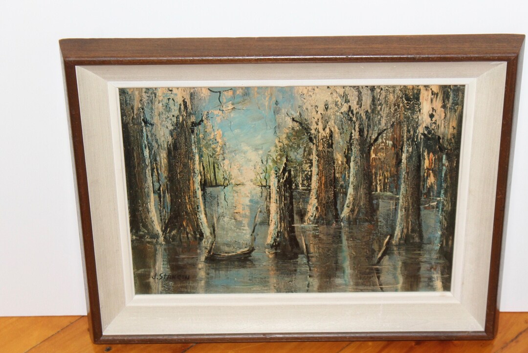 John Stancin Original Oil Painting ~ Surreal Cypress Swamp - Vintage ...