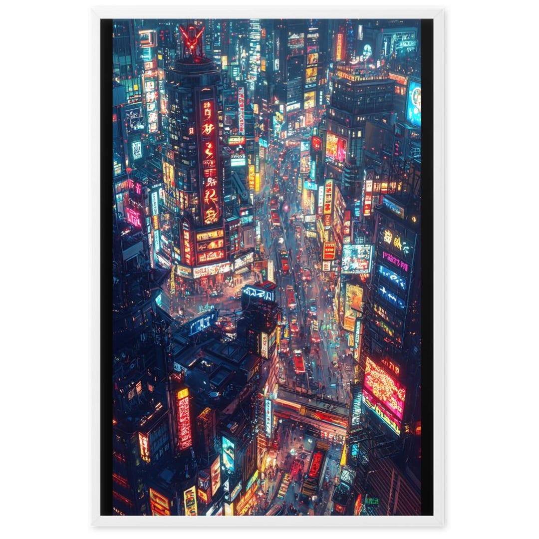 Japanese Cyberpunk Dystopian City Wallprint, Framed Printed Art, Lofi ...