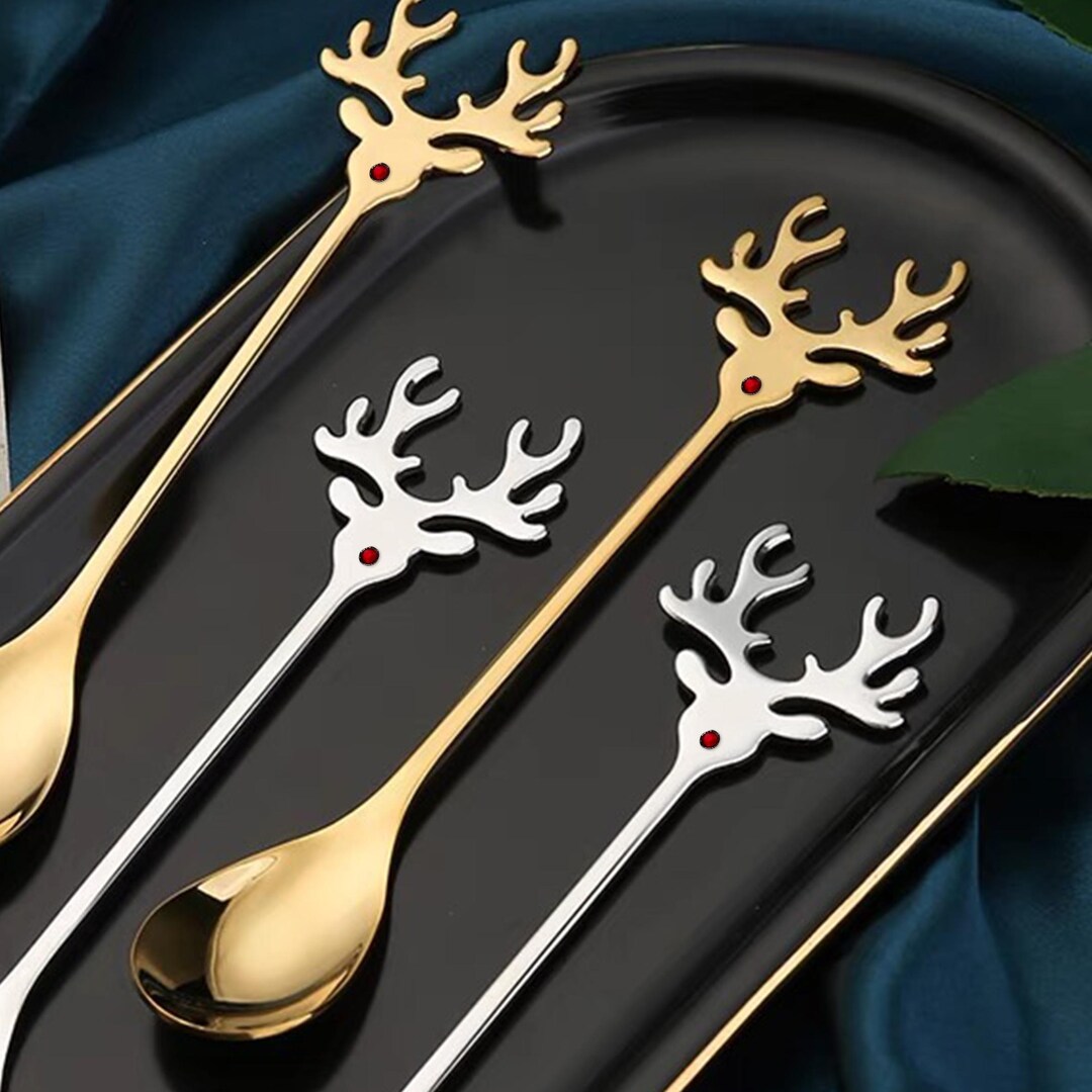 Personalized Reindeer Hot Chocolate Spoon, Christmas Spoon Gift, Xmas ...
