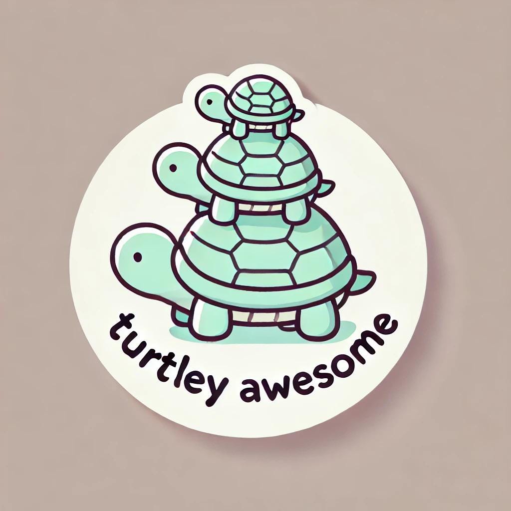 Funny Turtle Sticker, Waterproof Sticker, Turtle, Animal Sticker, Funny ...