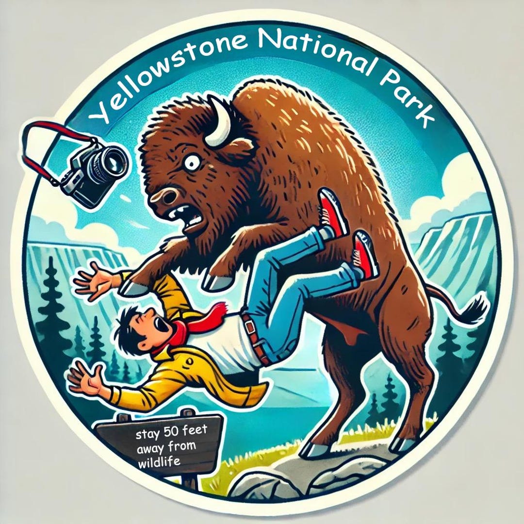 Yellowstone National Park, Funny Sticker, Outdoor Adventure Sticker ...
