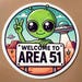 Area 51 Sticker, Funny Alien Sticker, UFO, Peace Sign Alien, Sci-fi Fan ...