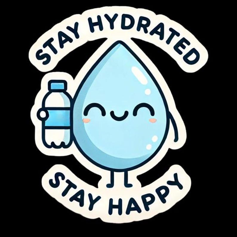 Wellness Sticker, Hydration Sticker, Waterproof Sticker, Cute Sticker ...