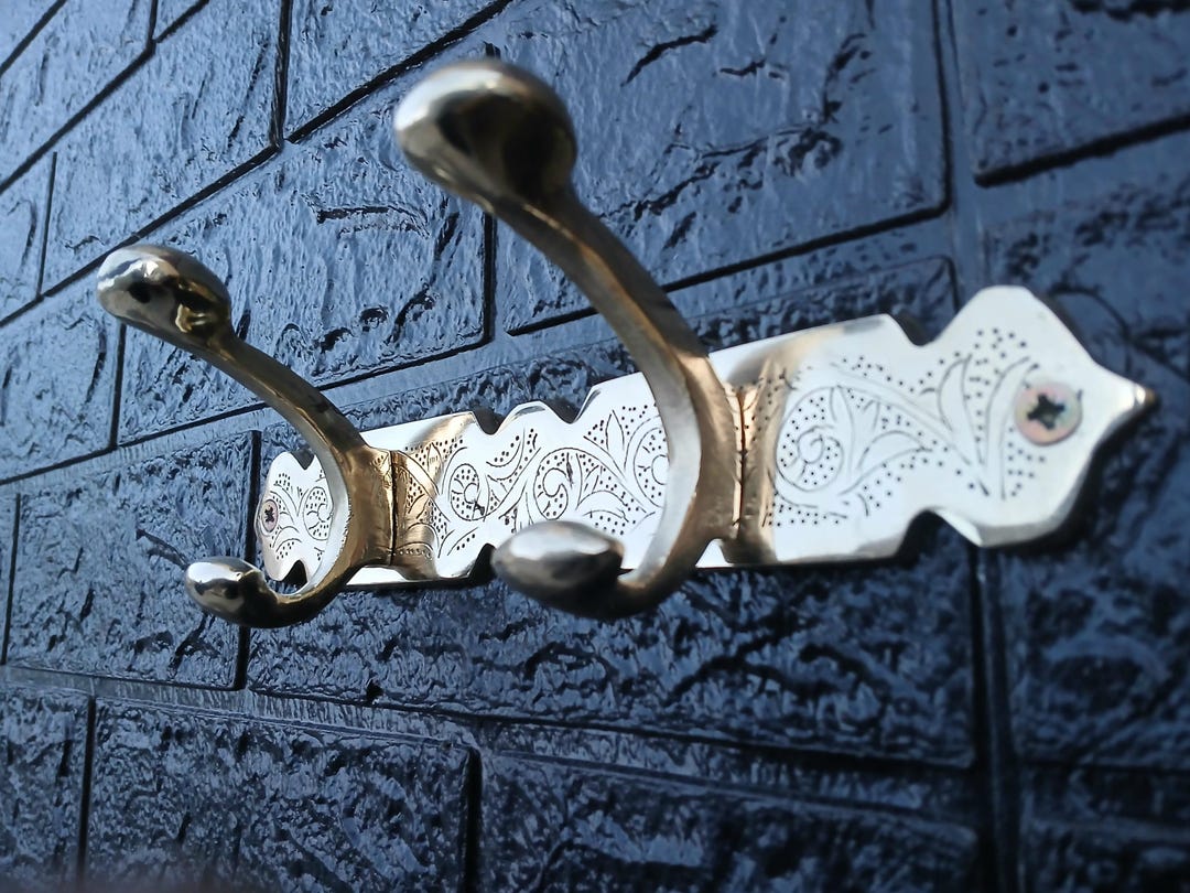 Solid Brass Coat Hook Towel, Brass Wall Hooks Robe Rack,handmade ...