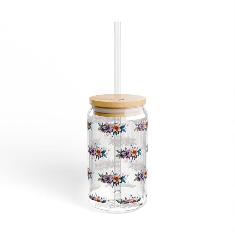 Glassware, Floral Geometric Art Design, Drinking Tumbler, Tea Cup ...