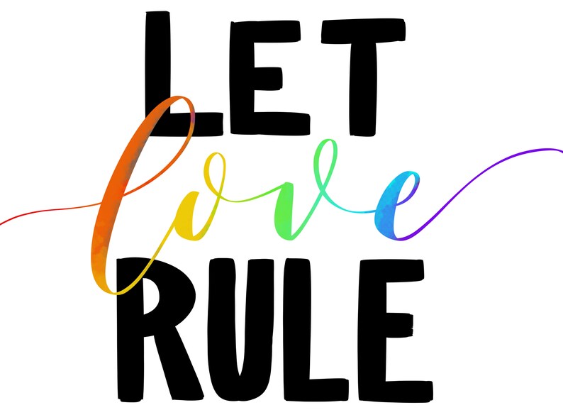 Let Love Rule Clipart SVG PNG JPEG - Etsy