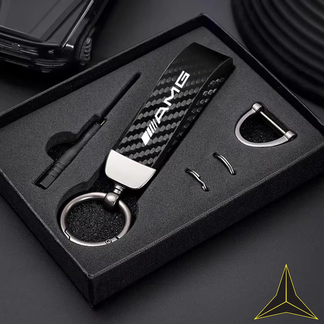 Car Carbon Fiber, Suede, Metal Keychain Car Gift Accessories for ...