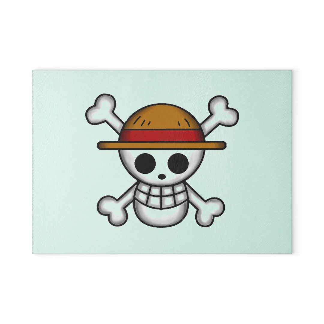 One Piece Jolly Roger Glass Cutting Board Custom Design - Etsy
