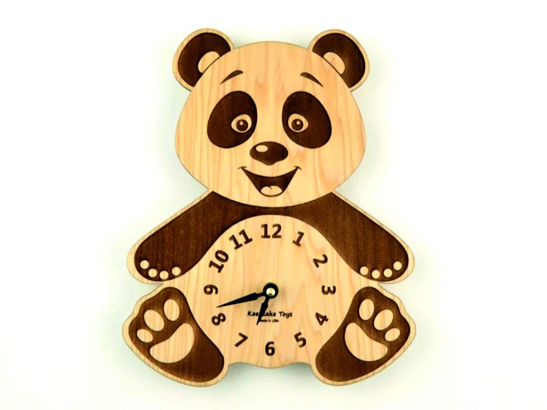 Cute Panda Shaped Wall Clock Design - DIY PDF Template for Laser ...