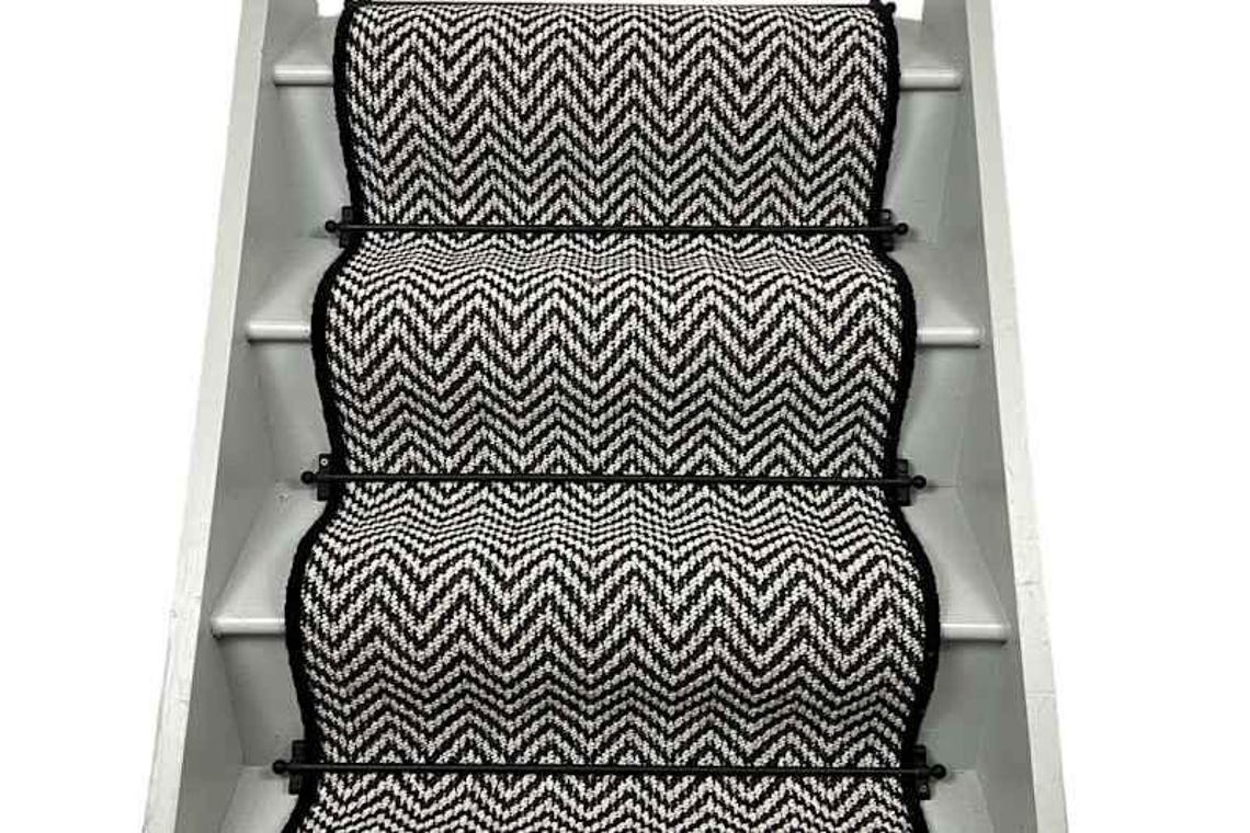 Black and White Chevron Stair Runner - Etsy UK