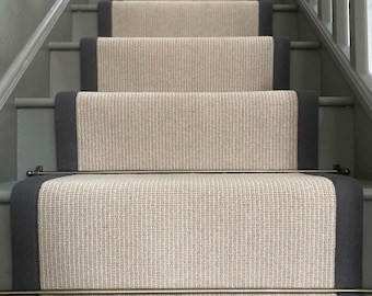 Leopard Wilton Stair Runner With Black Whipped Edge - Etsy