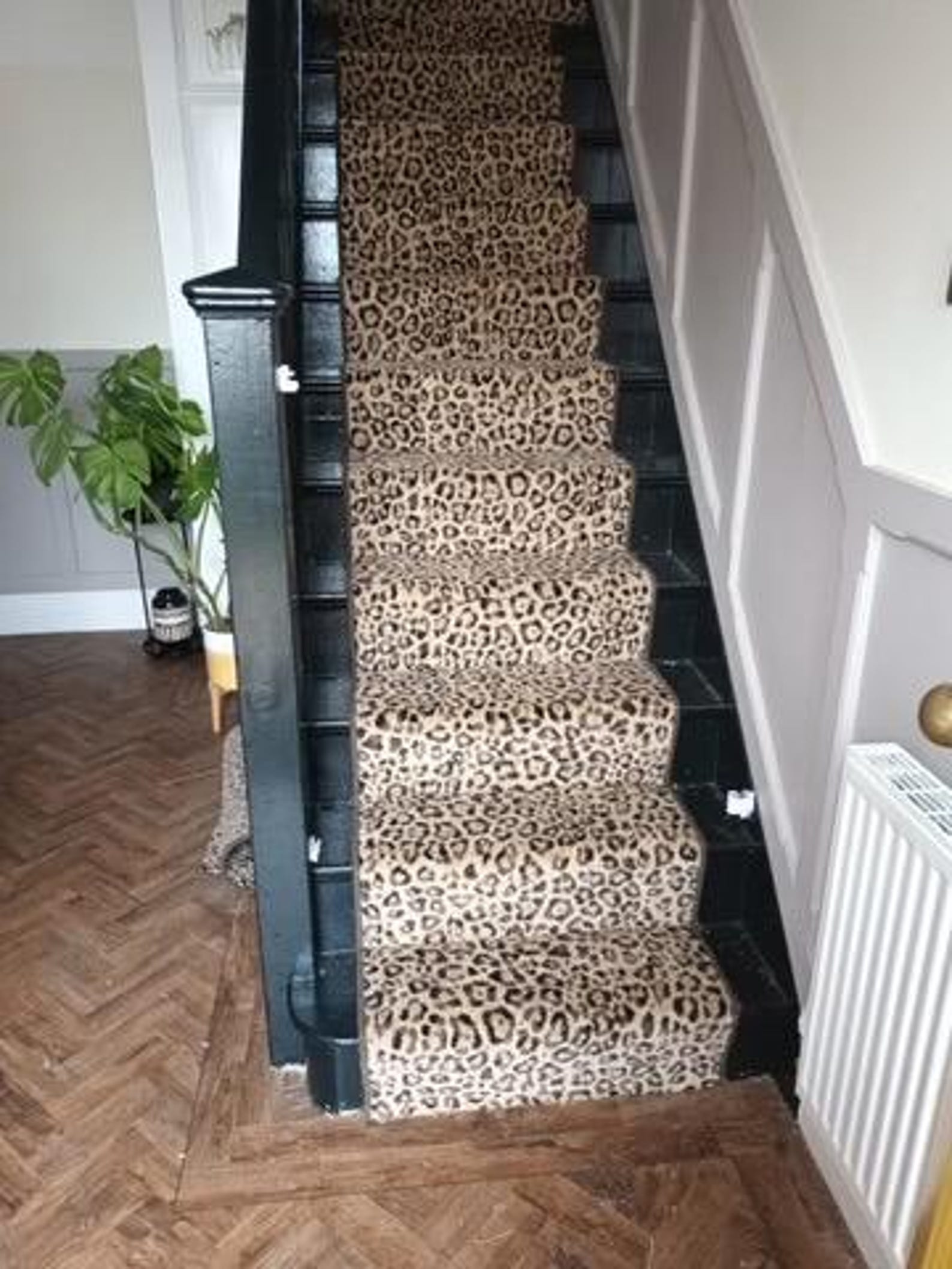 Leopard Wilton Stair Runner With Black Whipped Edge - Etsy