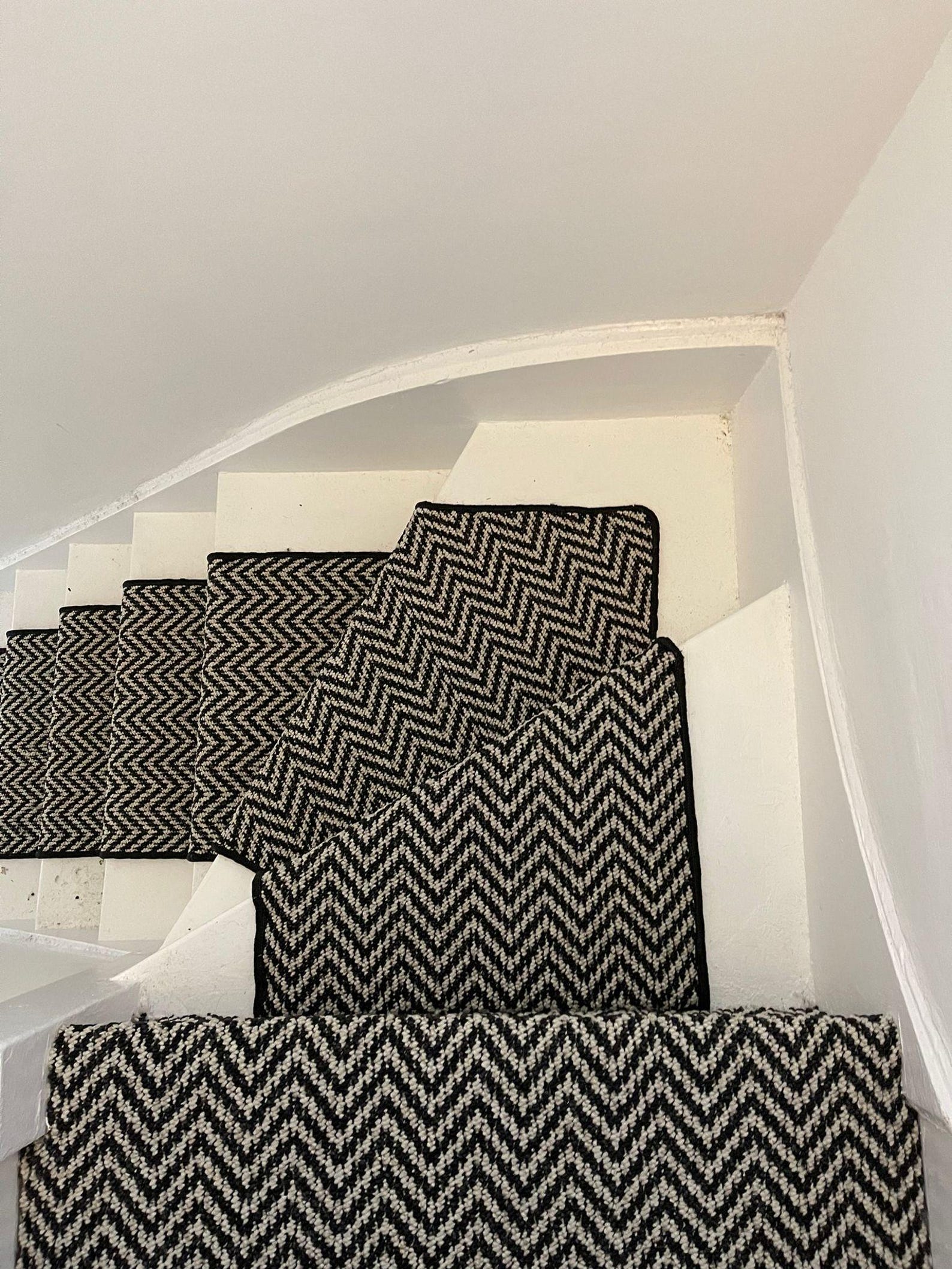 Black and White Chevron Stair Runner - Etsy UK