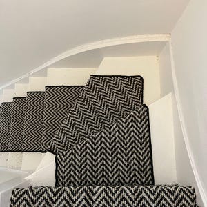 Black and White Chevron Stair Runner - Etsy UK