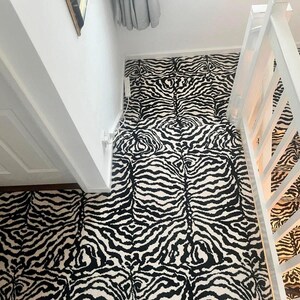 Zebra Wilton Stair Runner With Black Taped Edge 7m - Etsy