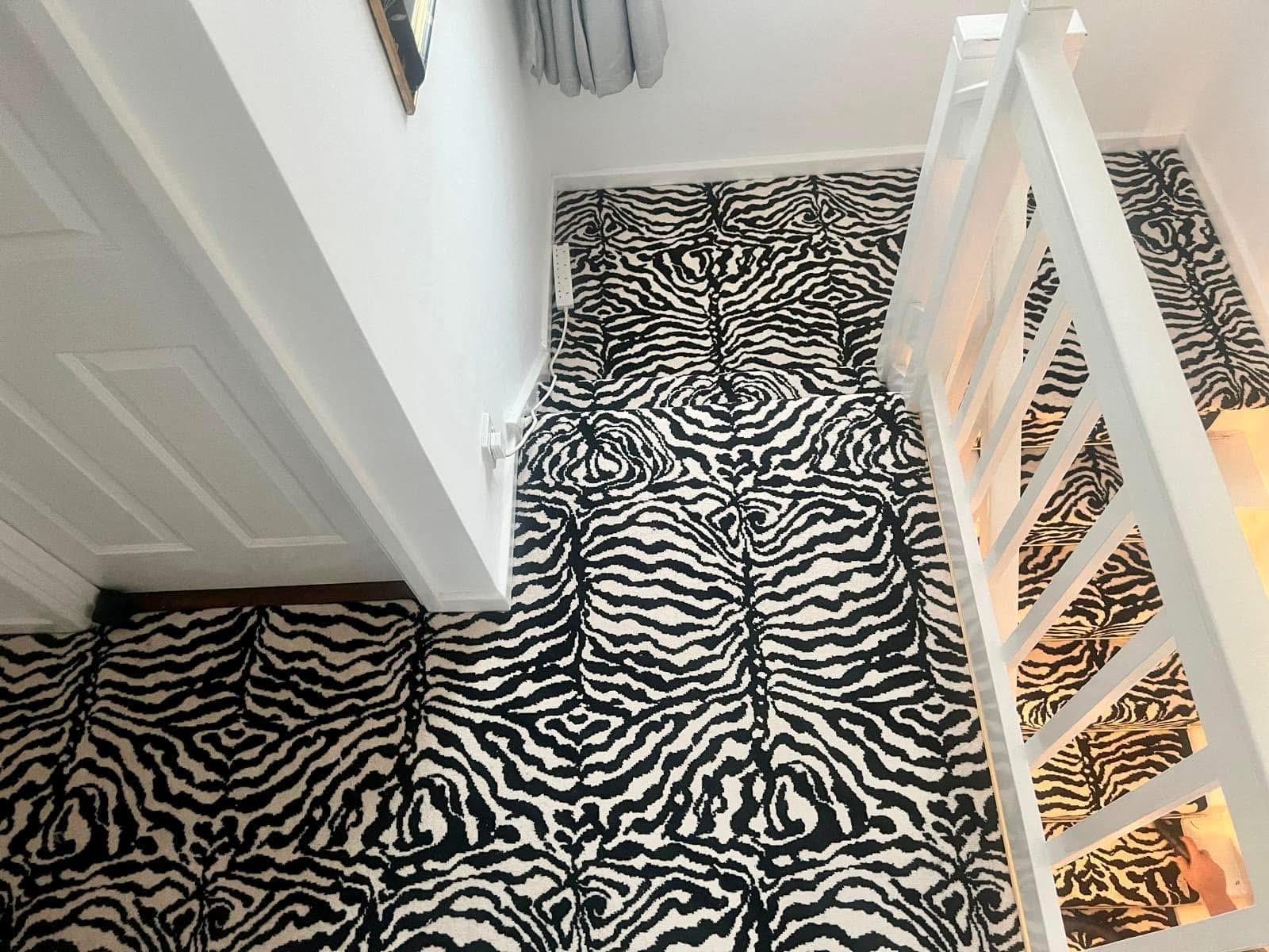 Zebra Wilton Stair Runner With Black Taped Edge 7m - Etsy