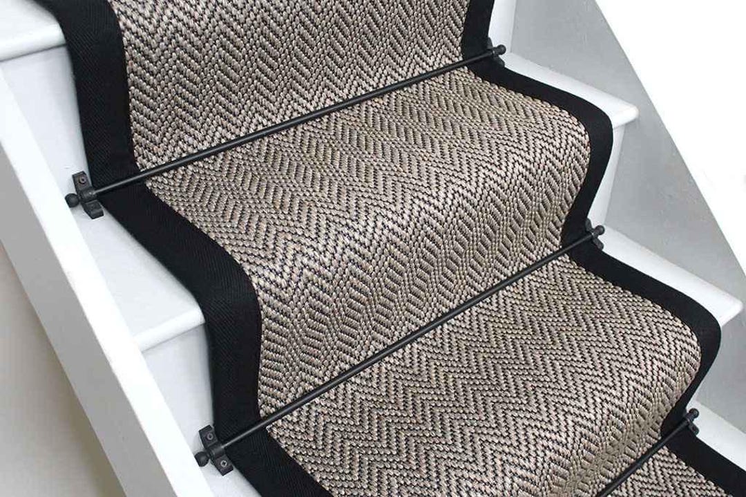 Greige Woven Berber Stitched Taped Edge Stair Runner - Etsy