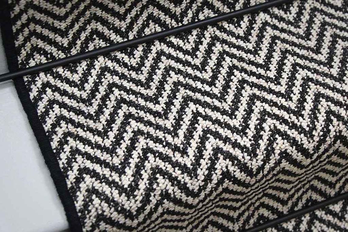 Black and White Chevron Stair Runner - Etsy UK