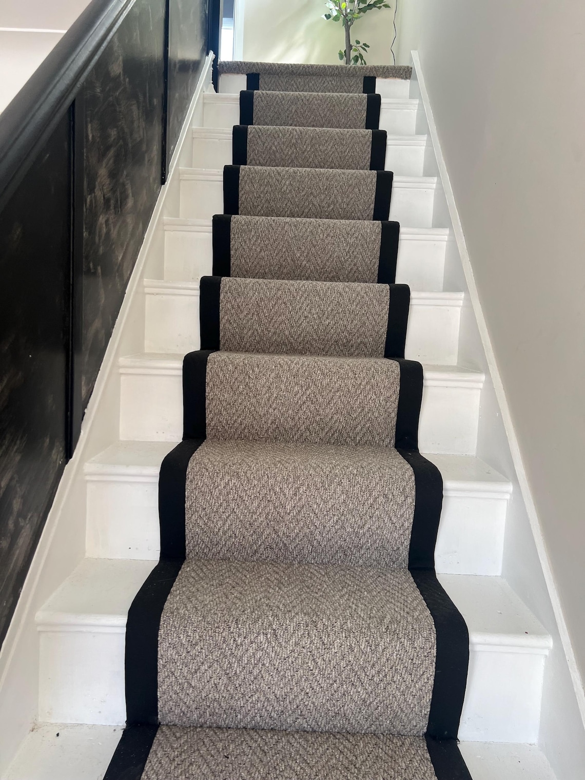 Taupe Chevron Taped Edge Stair Runner - Etsy