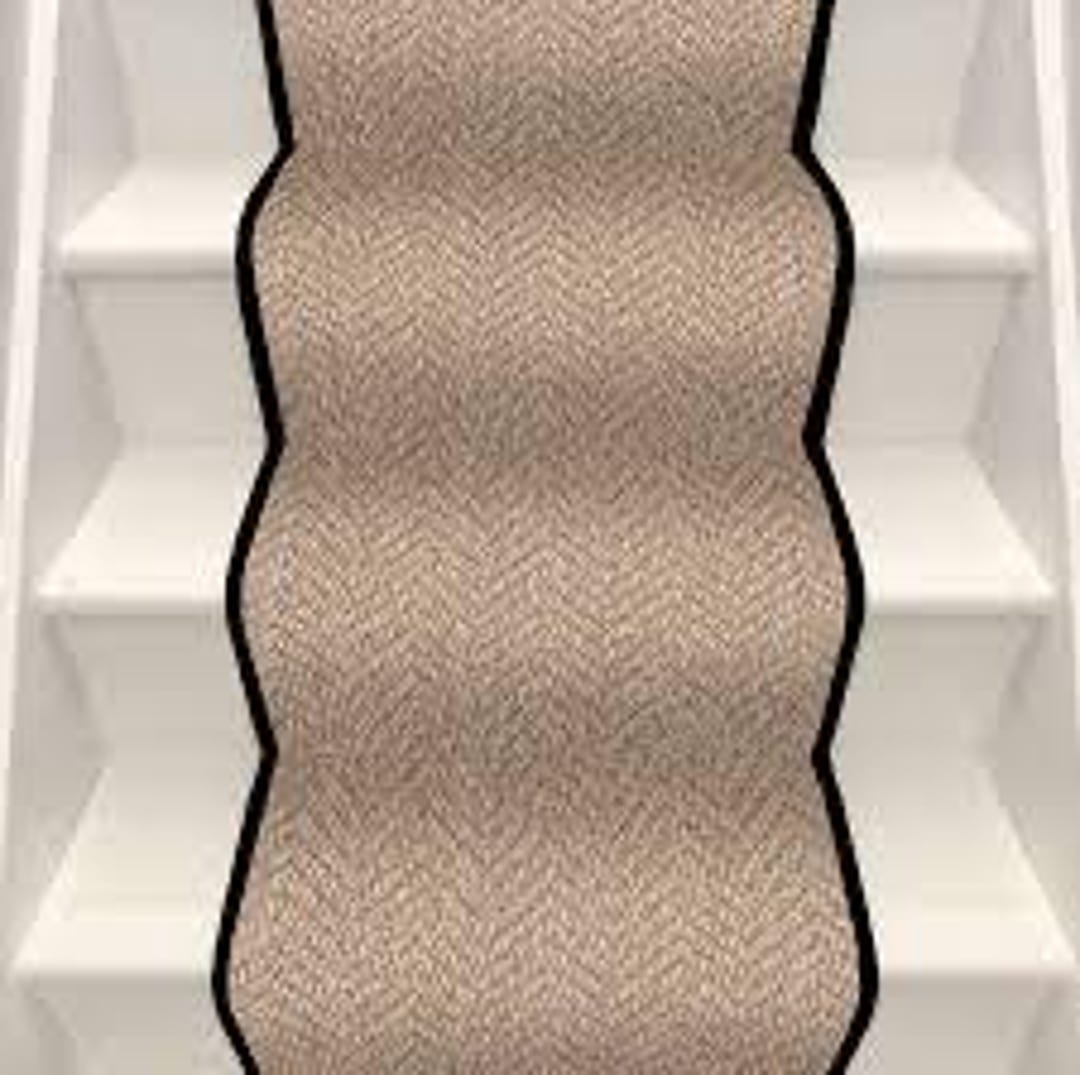 Beige Stair Runner With Black Whipped Edge - Etsy