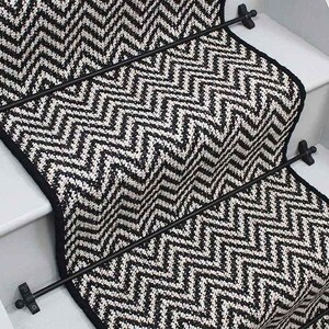 Black and White Chevron Stair Runner - Etsy UK