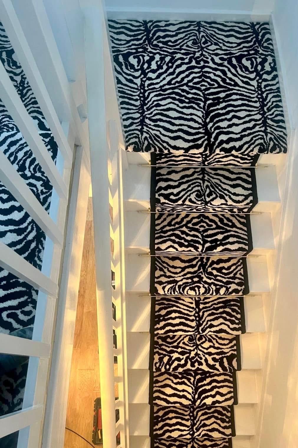 Zebra Wilton Stair Runner With Black Taped Edge 7m - Etsy