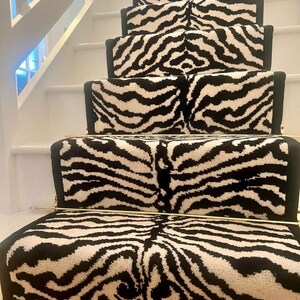 Zebra Wilton Stair Runner With Black Taped Edge 7m - Etsy