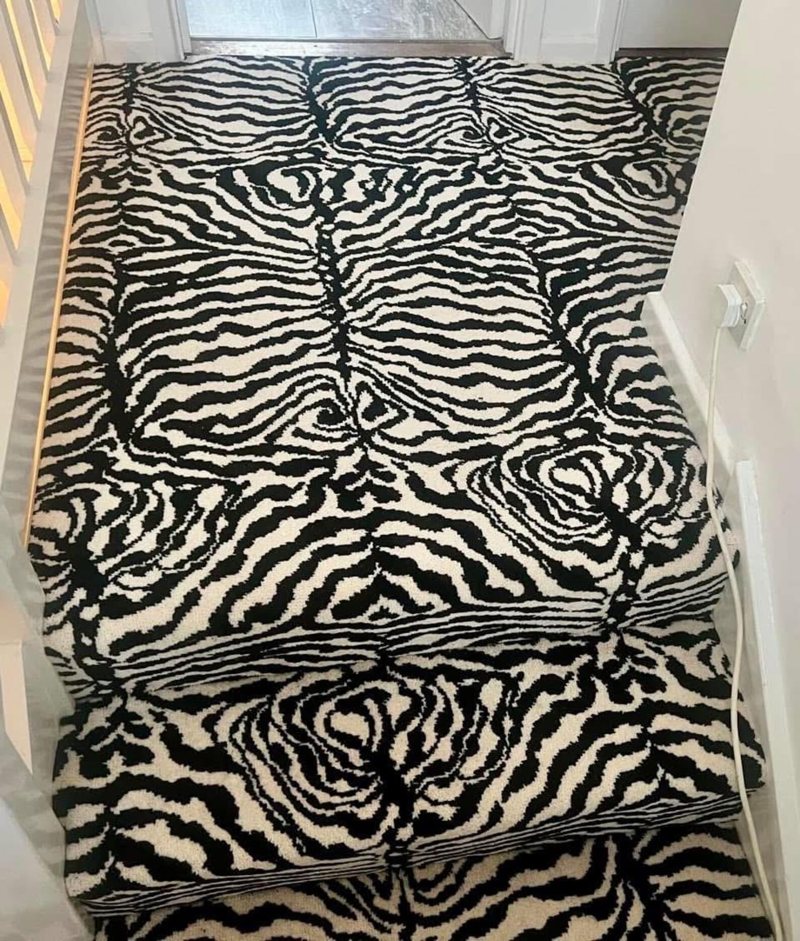 Zebra Wilton Stair Runner With Black Taped Edge 7m - Etsy