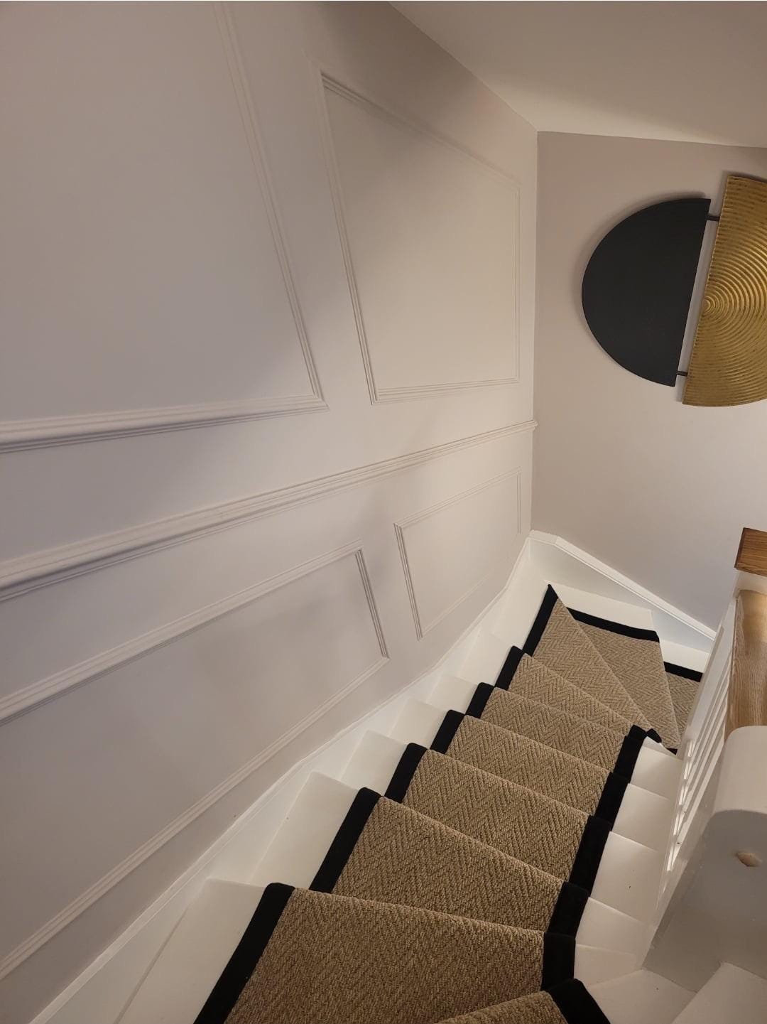 Taped Edge Stair Runner Chevron Beige - Etsy