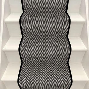 Black and White Chevron Stair Runner - Etsy UK