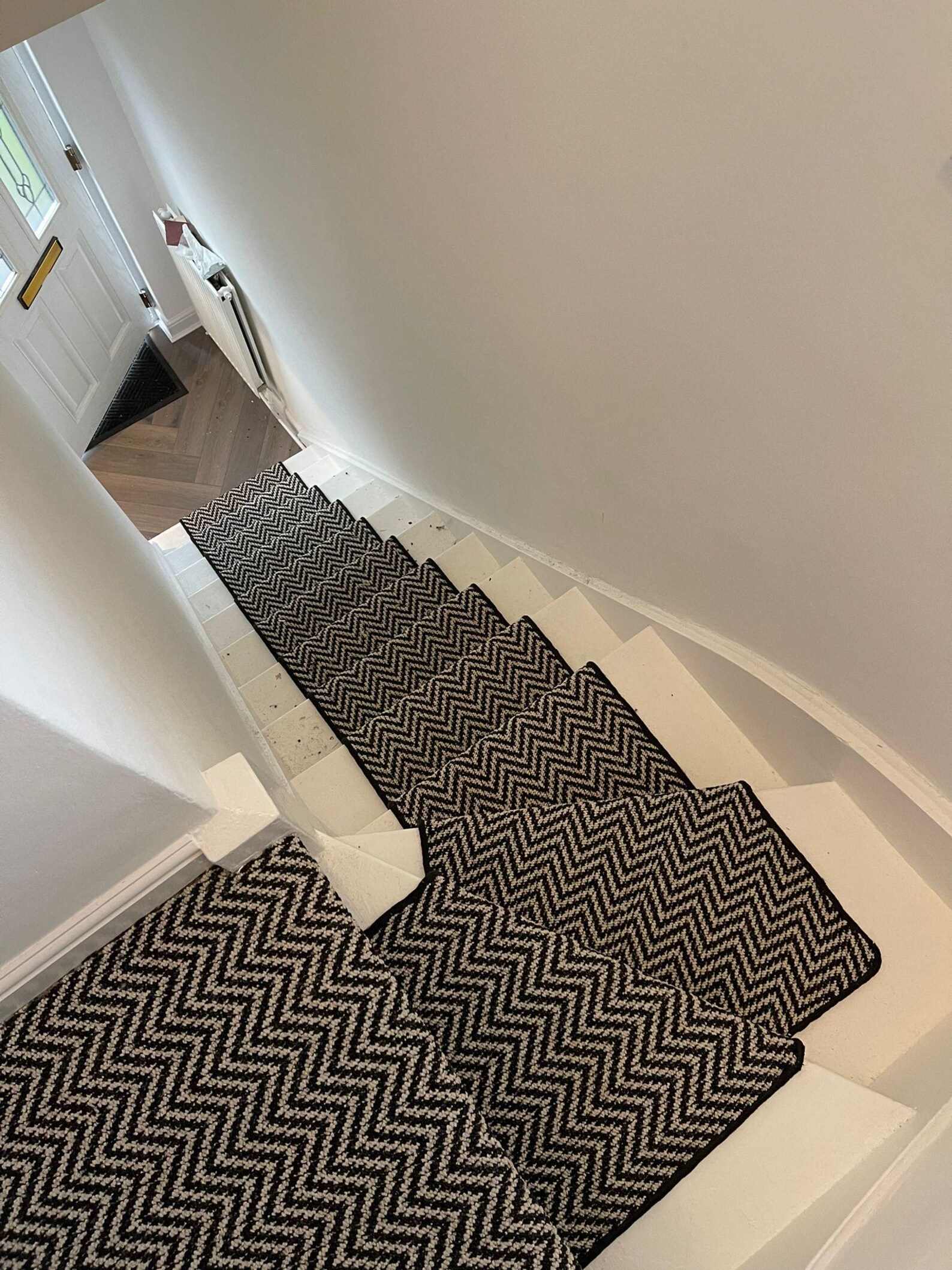 Black and White Chevron Stair Runner - Etsy UK