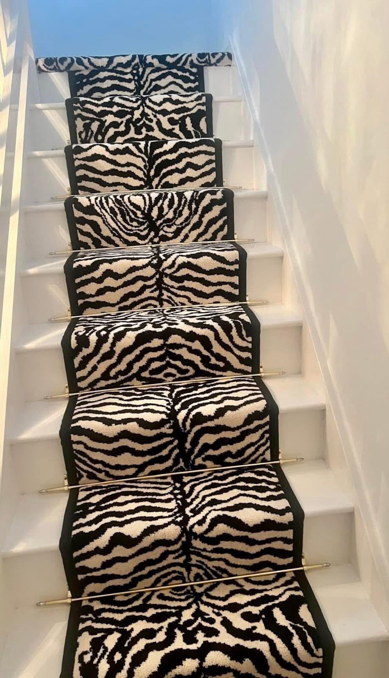 Zebra Wilton Stair Runner With Black Taped Edge 7m - Etsy
