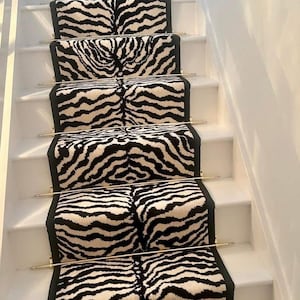 Zebra Wilton Stair Runner With Black Taped Edge 7m - Etsy