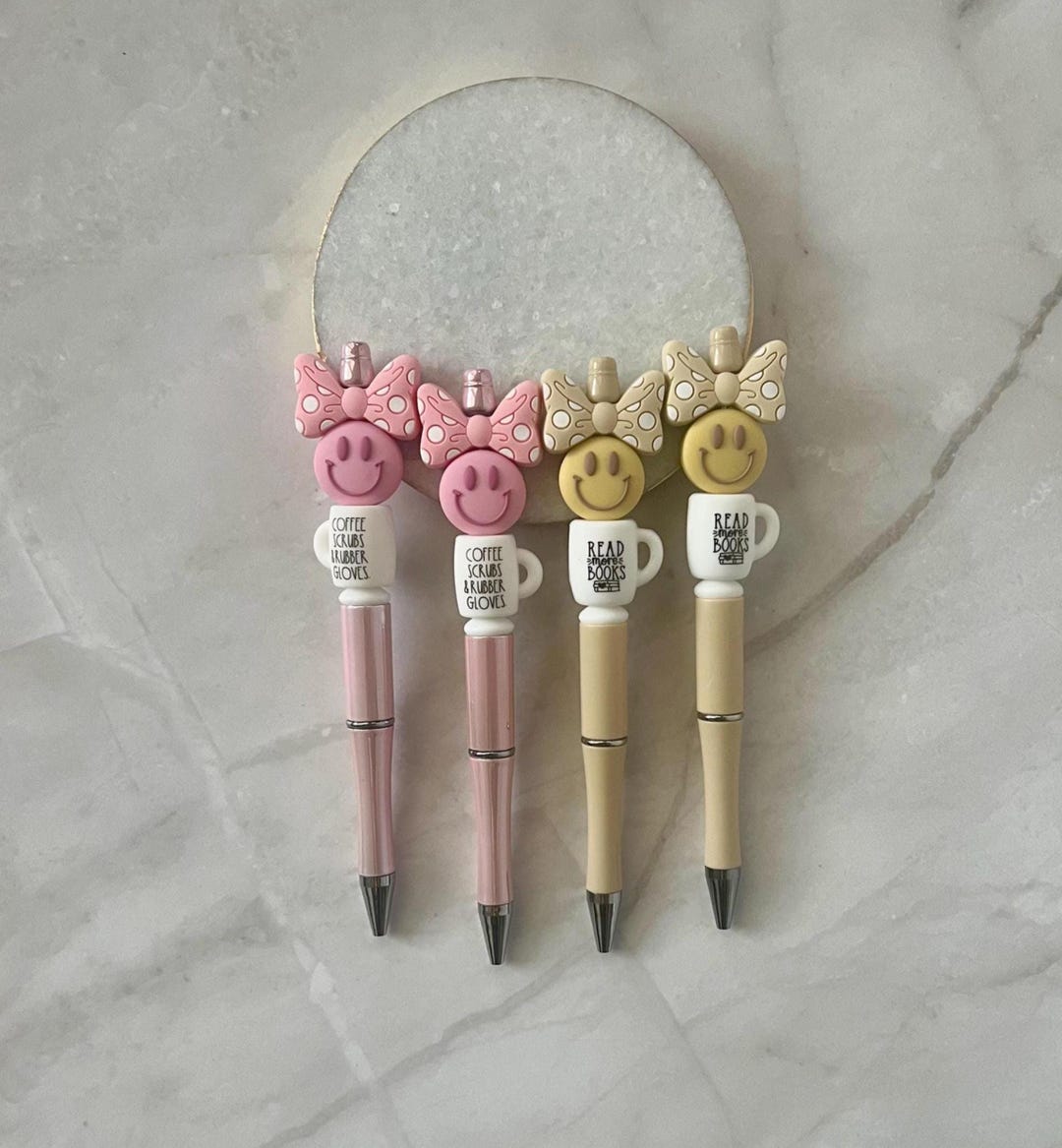 Smiley Face Beaded Pens: Handmade Stationery Pens - Etsy