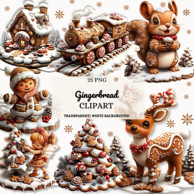 Gingerbread Clipart - Etsy