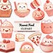 Kawaii Clipart Cartoon Sweets Png Adorable Icons Cute Food Elements ...