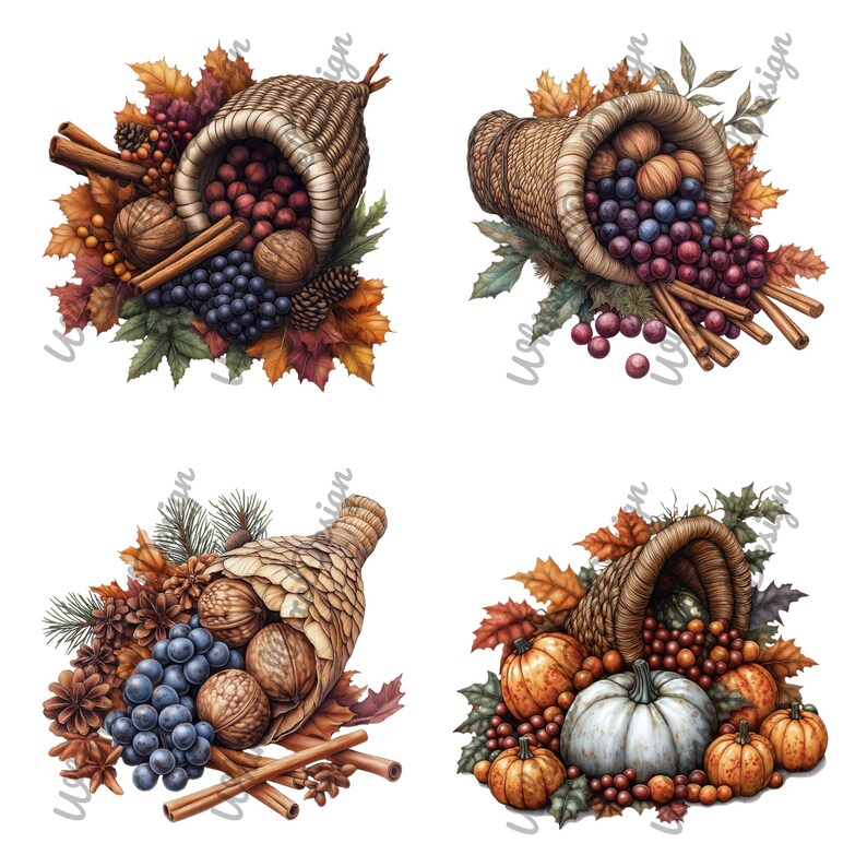 Thanksgiving Clipart Cornucopia Png Thanksgiving Items Fall Decor ...