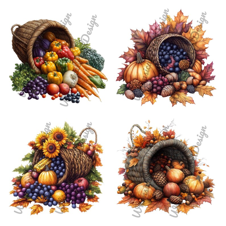 Thanksgiving Clipart Cornucopia Png Thanksgiving Items Fall Decor ...