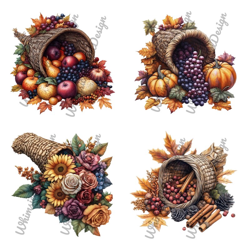 Thanksgiving Clipart Cornucopia Png Thanksgiving Items Fall Decor ...