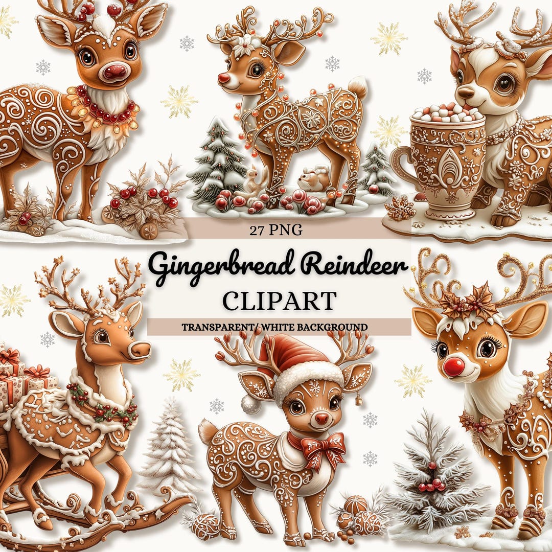 Gingerbread Clipart Reindeer Png Christmas Ginger Bread Png Winter Clip ...