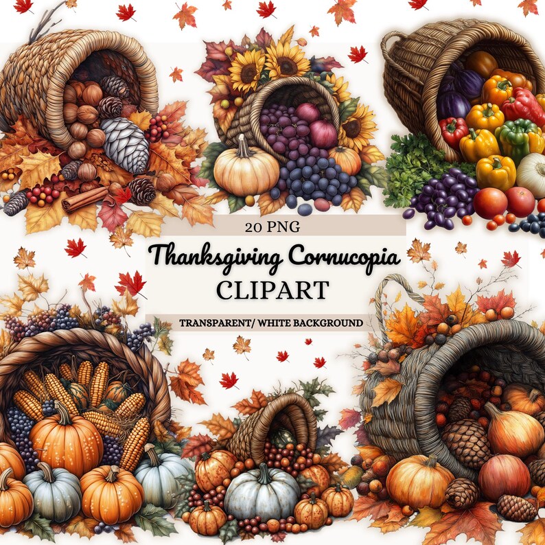 Thanksgiving Clipart Cornucopia Png Thanksgiving Items Fall Decor ...