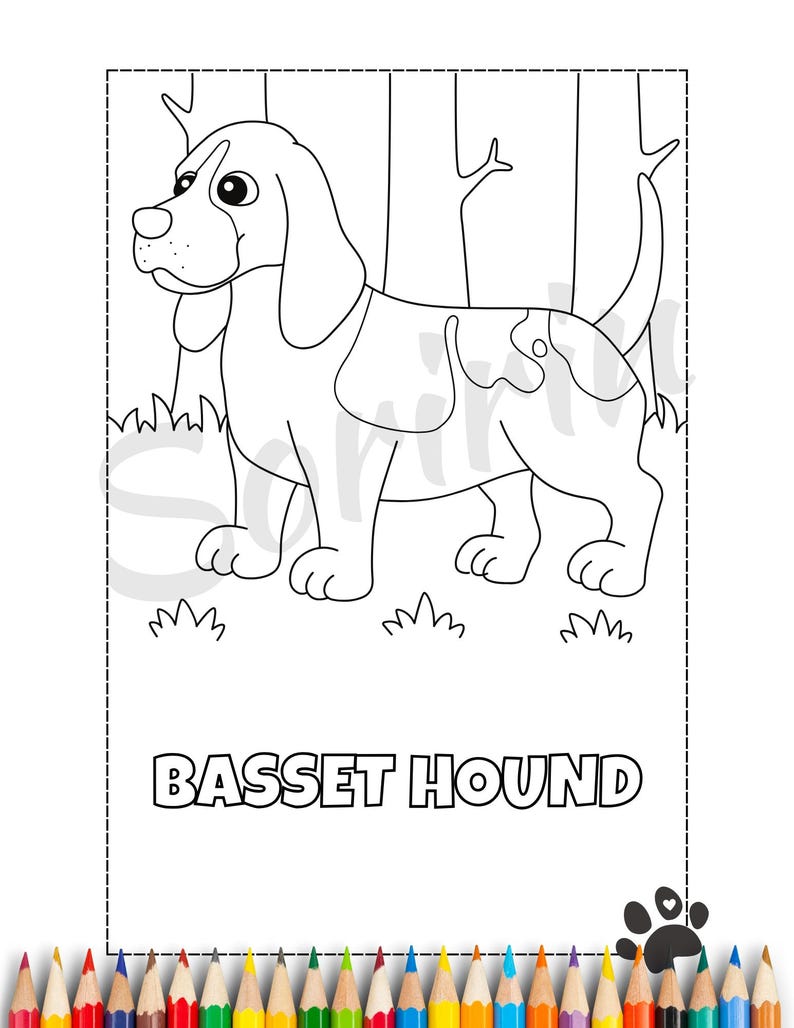 13 Dog Coloring Pages. Relaxing Coloring for Kids. - Etsy
