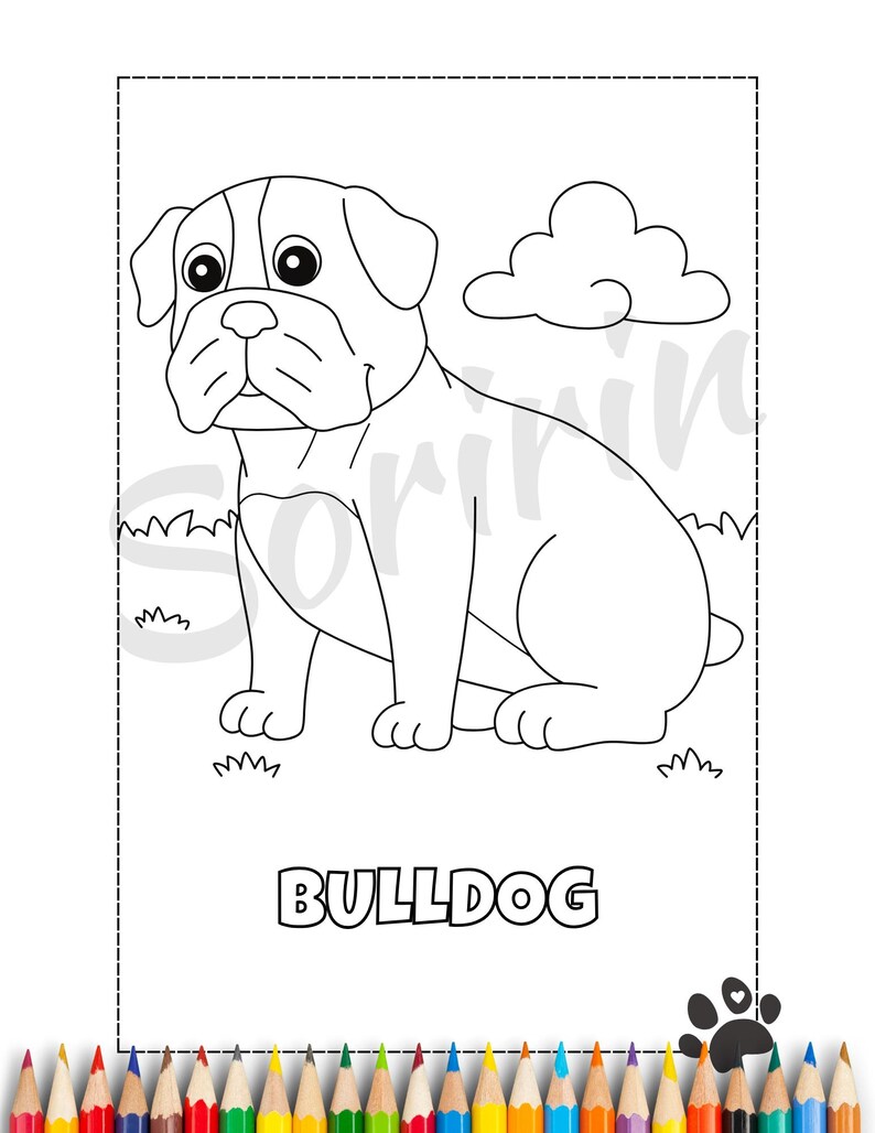 13 Dog Coloring Pages. Relaxing Coloring for Kids. - Etsy