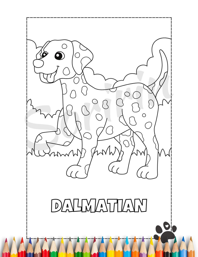 13 Dog Coloring Pages. Relaxing Coloring for Kids. - Etsy
