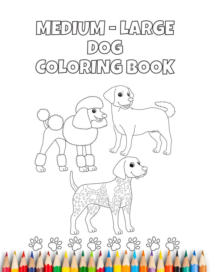 13 Dog Coloring Pages. Relaxing Coloring for Kids. - Etsy
