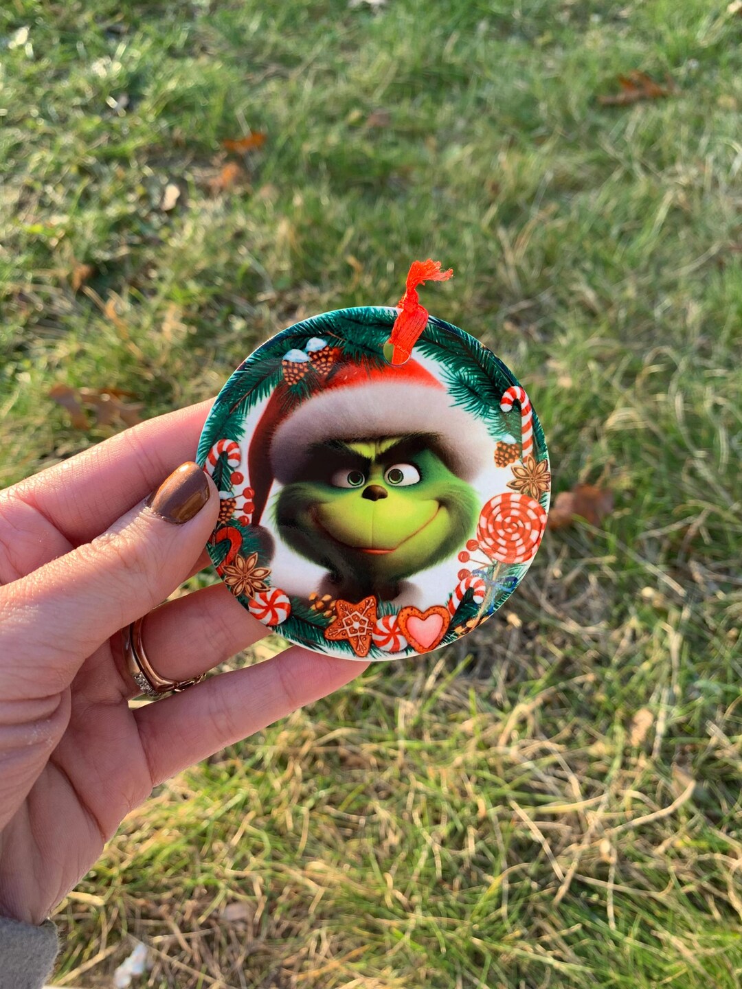 Green Christmas Mischief Character Ornament | Grumpy Green Holiday ...