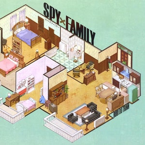 Spy X Family Apartment Art Print: Forger Residence Floor Plan - Etsy