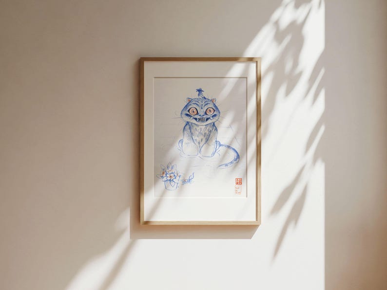 Kpop Demon Hunters Art Print - Derpy Tiger Illustration (8.5x11in ...
