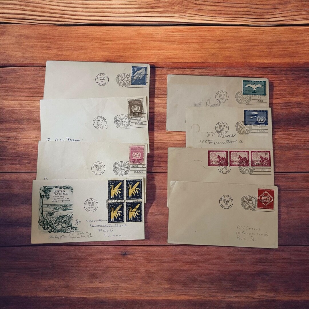 United Nations First Day of Issue Envelopes 1951 and 1954 - Collection ...